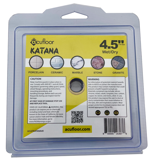 Acufloor 4.5" Continuous Rim Diamond Blade - Katana (Wet/Dry)